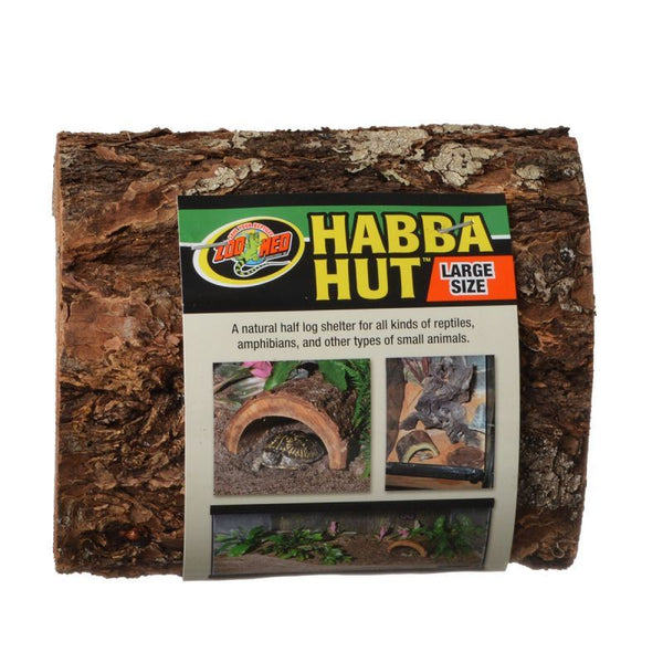 Zoo Med Habba Hut Natural Half Log with Bark Shelter – neighborlypets.com